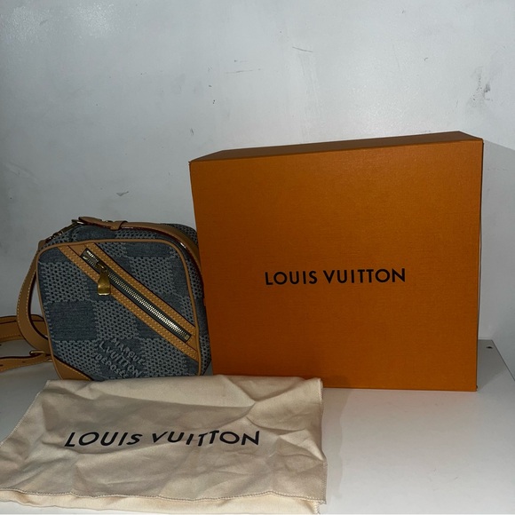 Louis Vuitton | Bags | Authentic Louis Vuitton Blue Damier Denim 3d ...